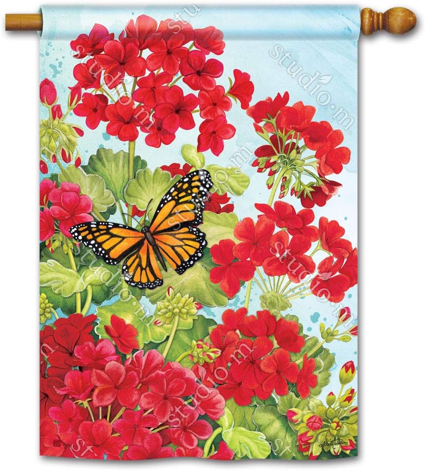 Amazon.com : BreezeArt Studio M Red Geraniums Decorative Standard House ...
