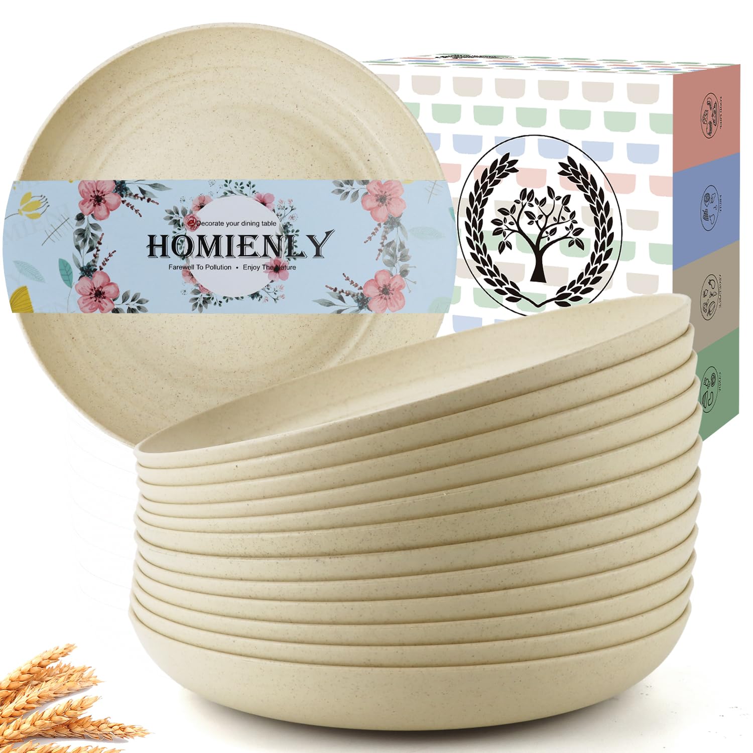 Amazon.com | Homienly Deep Dinner Plates Set of 12 Alternative for ...