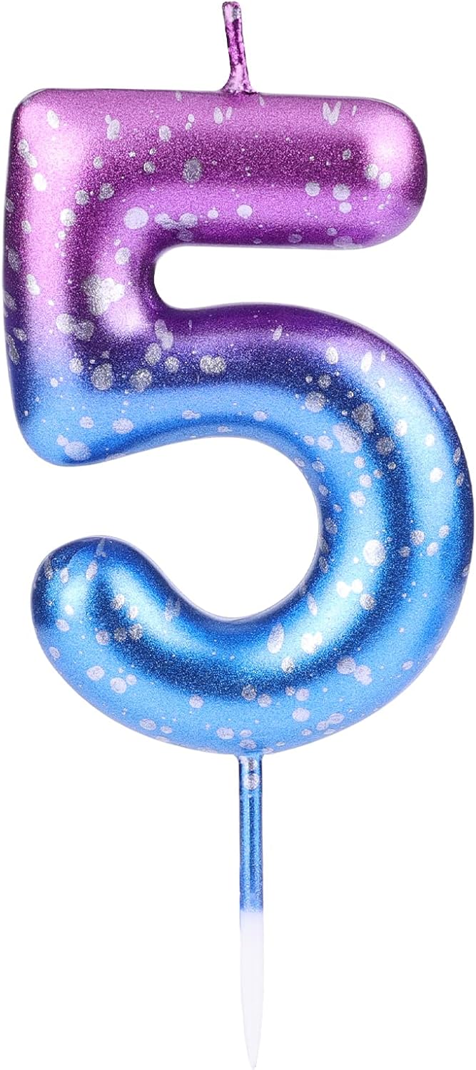 Amazon.com: Luter Birthday Candles, Purple Blue Gradient Birthday ...