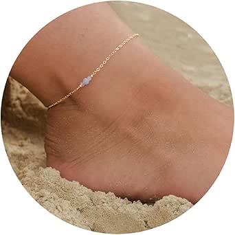 Kyerlyn Dainty Simple Chain Anklet for Women 18k Gold/Silver Plated ...