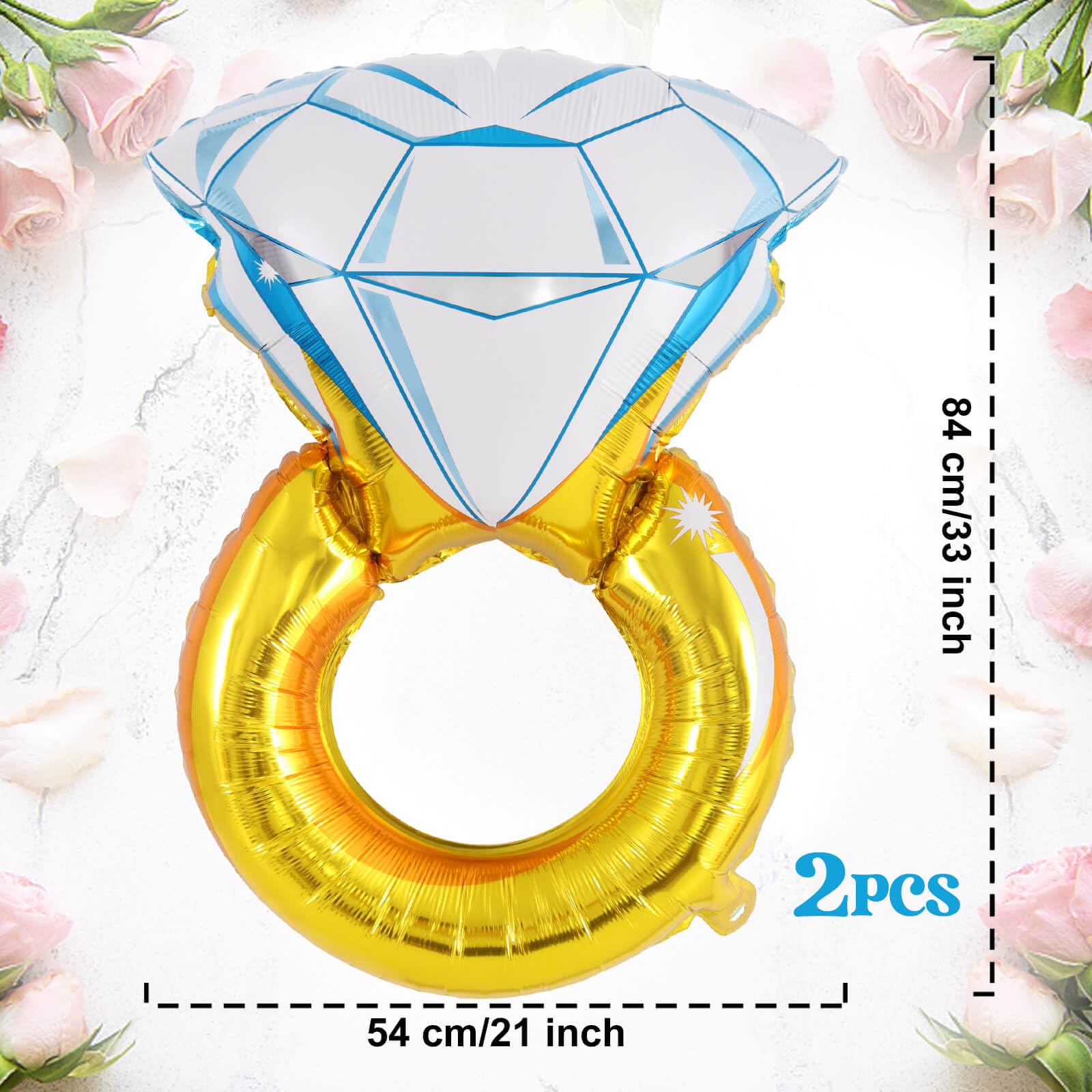 Snapklik.com : 2 PCS Diamond Ring Balloons,Wedding Ring Balloons ...