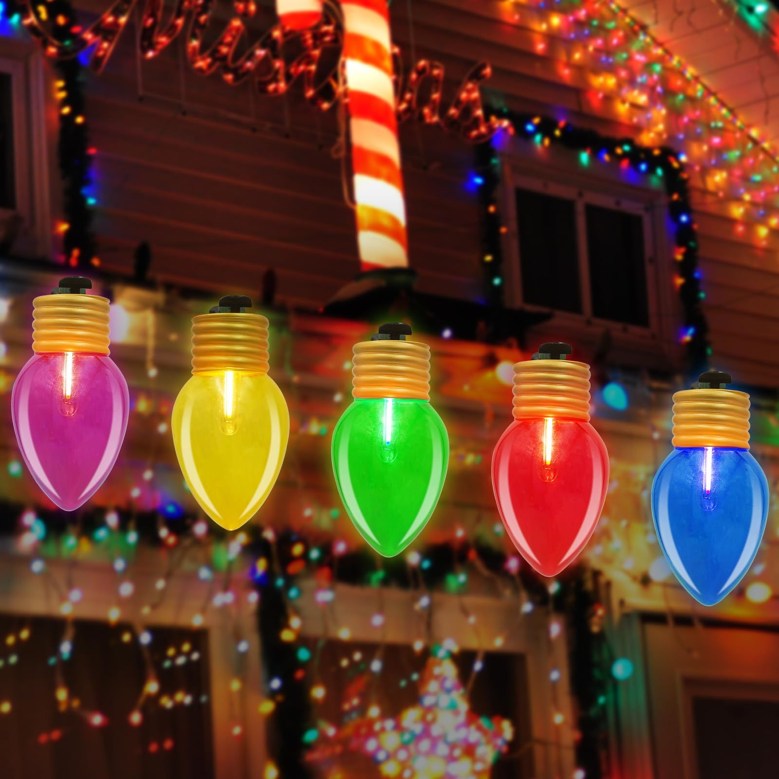 C9 Christmas String Lights, 16Ft Jumbo Christmas Hanging String Lights ...