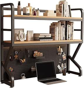 Amazon.com: 2 Tier Desktop Bookcase for Computer Desk - Multipurpose ...