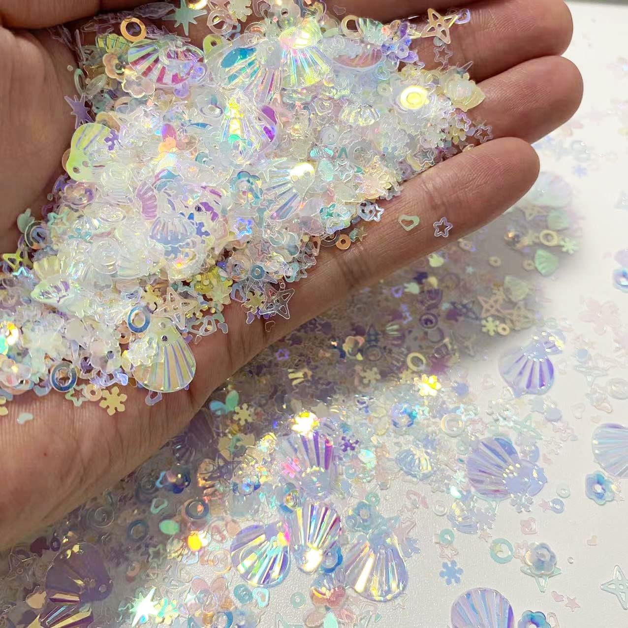 Amazon.com: 2000 Pieces Mermaid Seashell Party Glitter PVC Confetti for ...