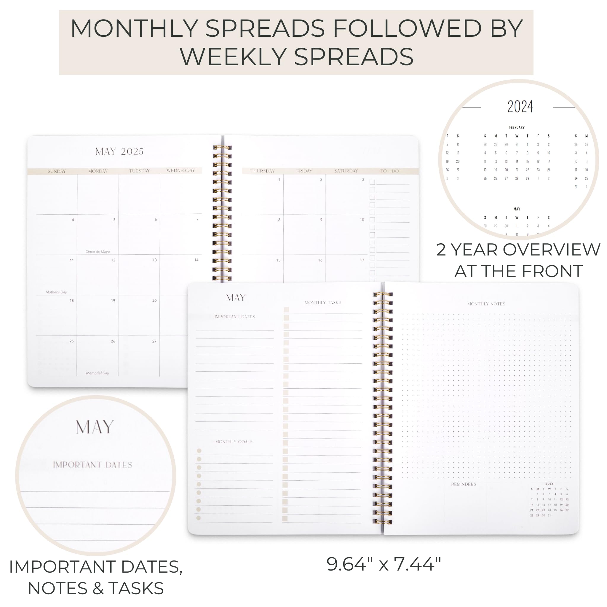 Snapklik.com : Simplified 2024-2025 Monthly Planner And Calendar Book ...