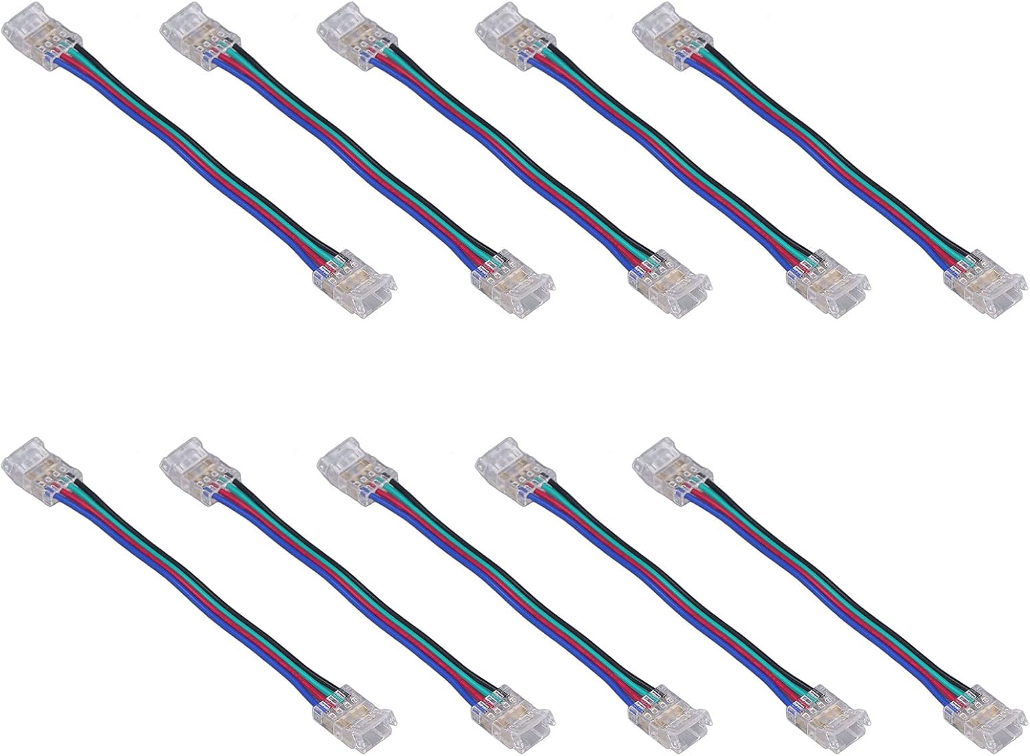 10 Pcs LED Light Strip Connectors 4-Pin 10mm Wide, Led Strip Connectors ...