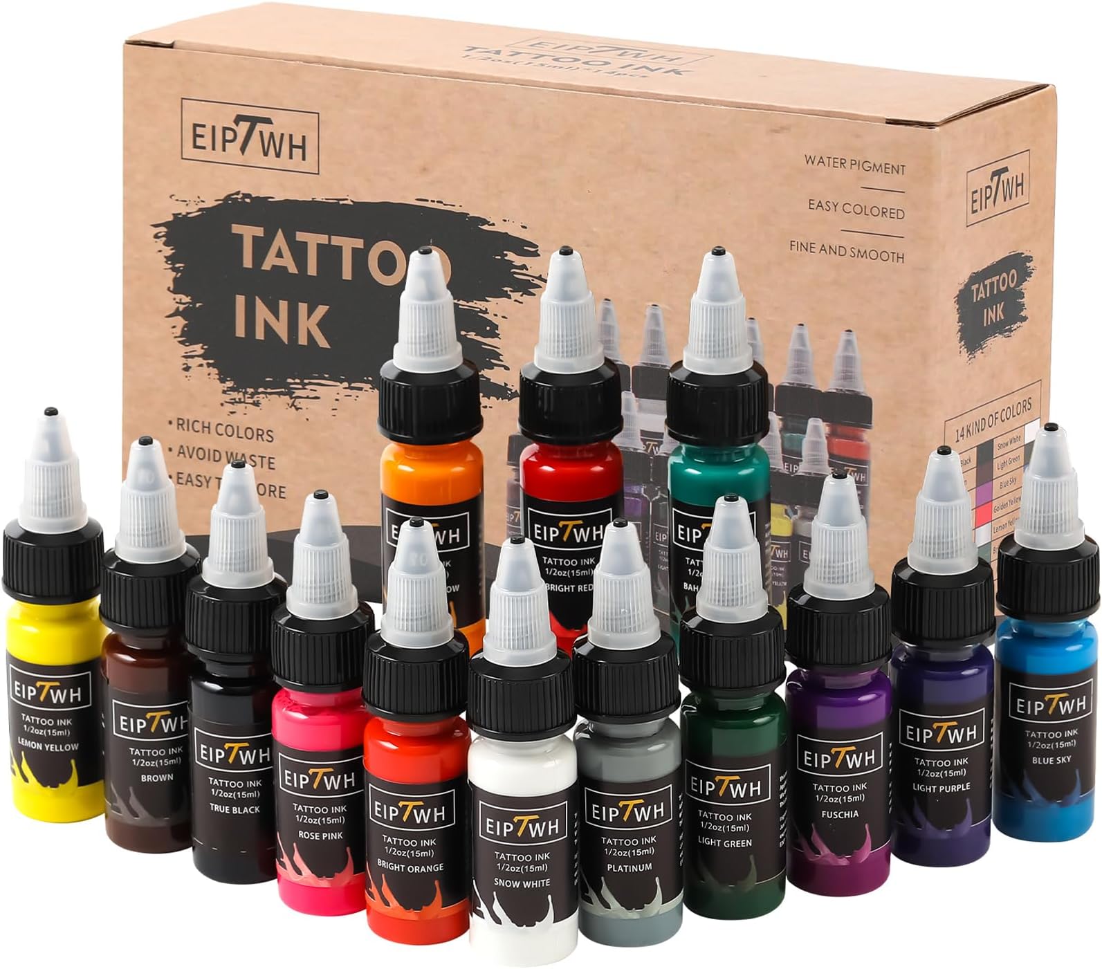 Amazon.com: Tattoo Ink Set 14 Color 30ml/Bottle Tattoo Inks ...