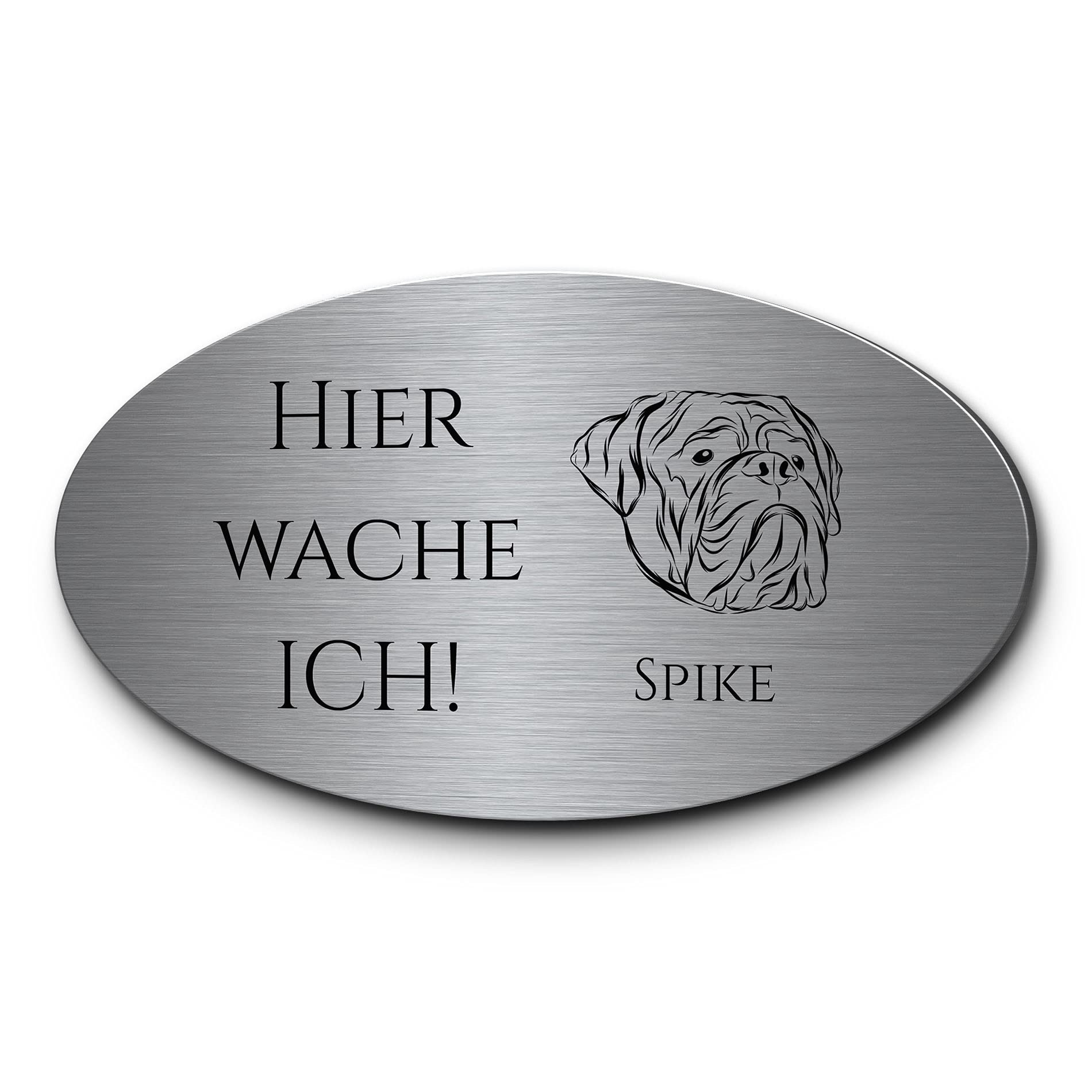 Vorsicht Hund Achtung Hund Hundeschilder Hinweisschilder Edelstahl oval ...