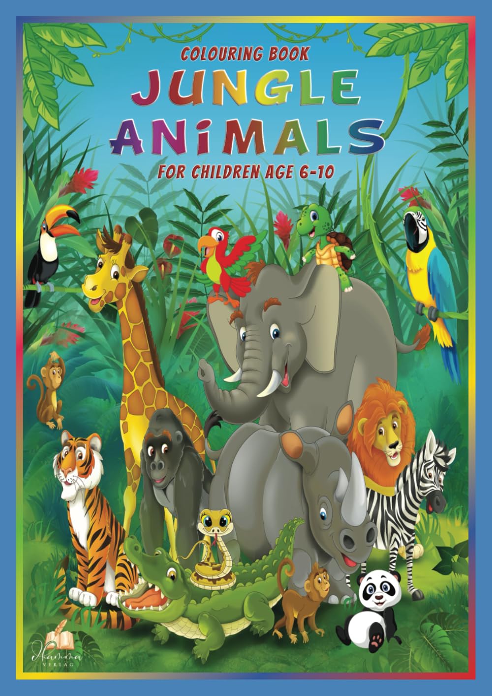 Colouring book for children age 6-10 - Jungle Animals: 50 beautiful ...