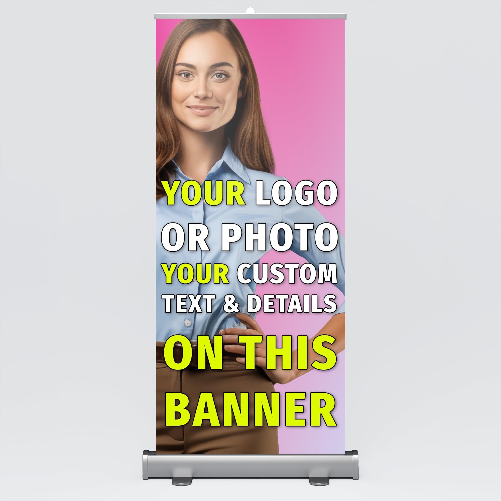 Portable Pull Up Roller banner 850x2000mm - personalise to your design ...