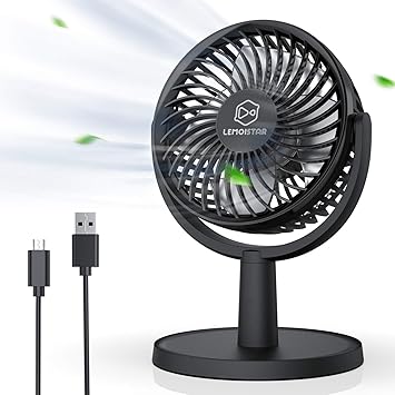 Amazon.com: Mini Desk Fan, USB Powered Desktop Fan with 4 Speeds, Small ...