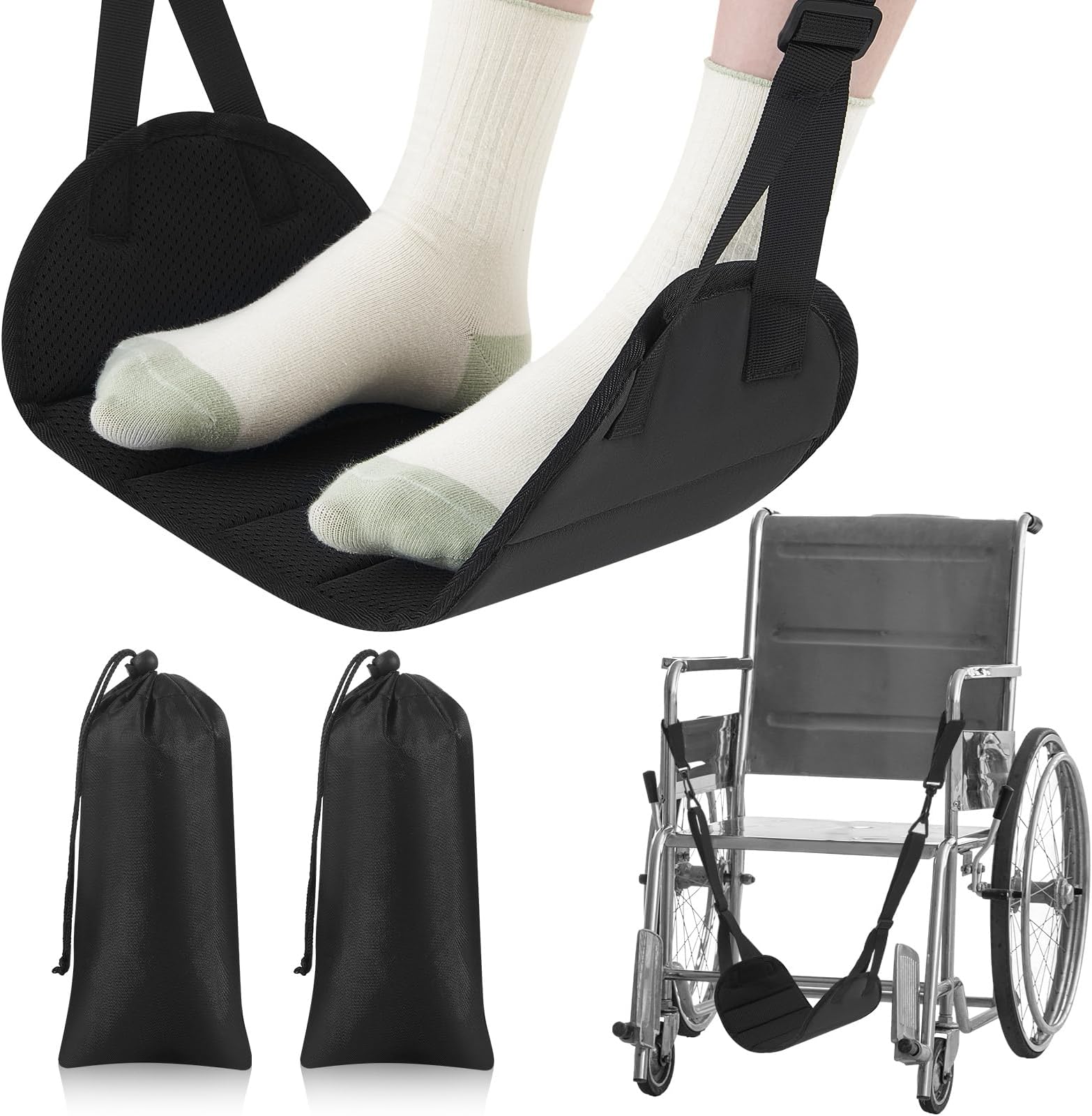 Amazon.com: Yoojahow 2 Pcs Wheelchair Leg Rest Footrest Hammock ...