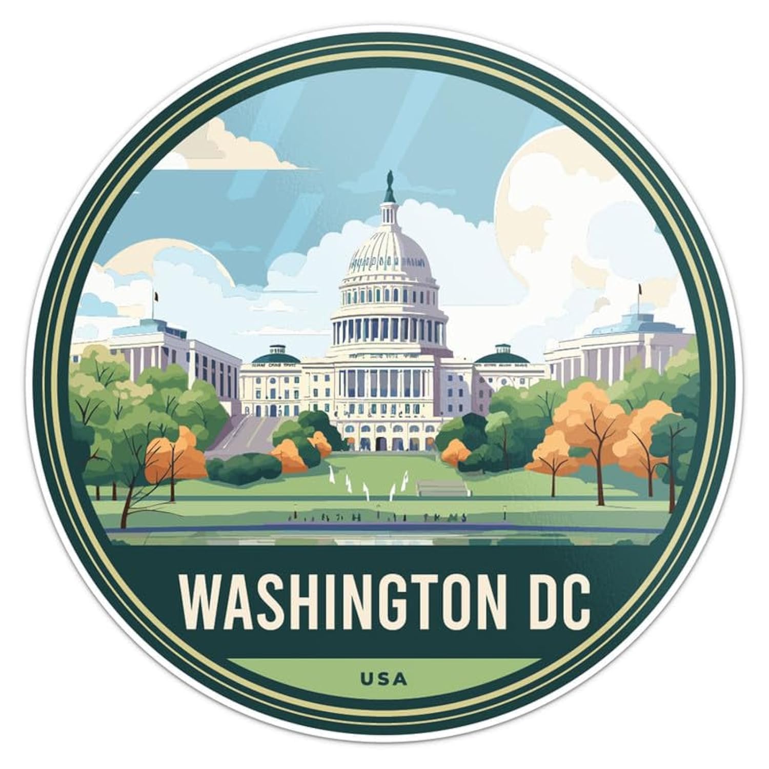 Amazon.com - United States Washington DC Sticker - Waterproof Vinyl ...