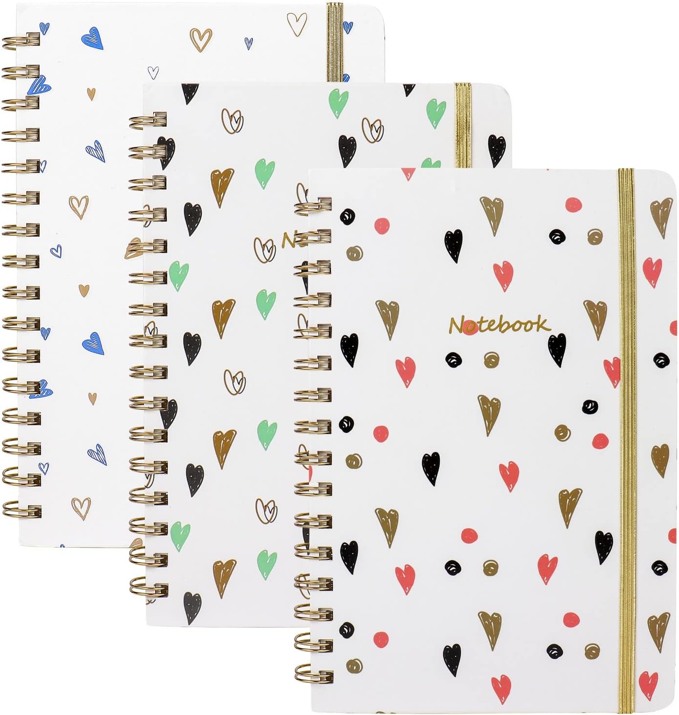 Amazon.com : Medium Hardcover Spiral Notebook by Studio Oh! - Fancy Cat ...