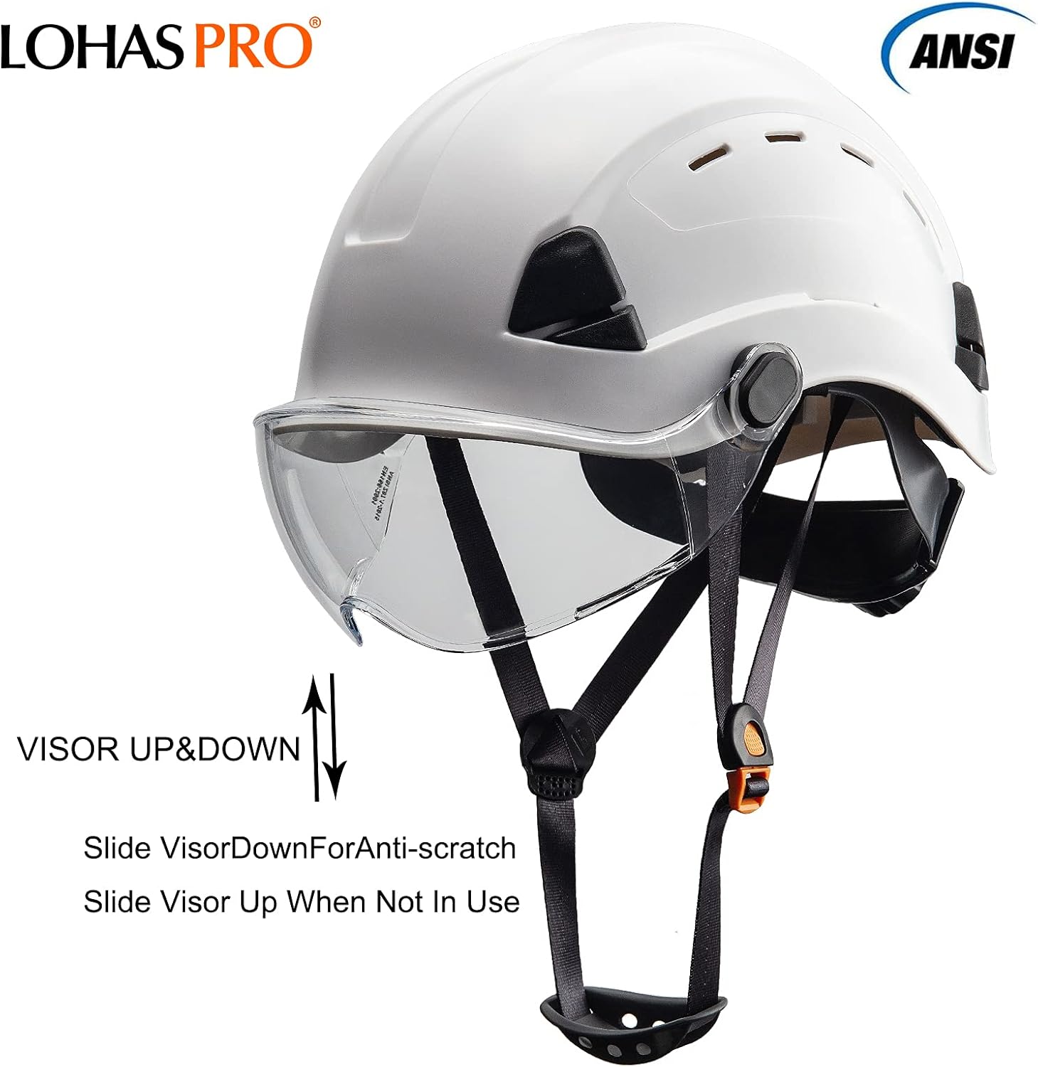 Buy LOHASPRO Hard Hats Construction OSHA Safety Helmet with Visor ANSI ...