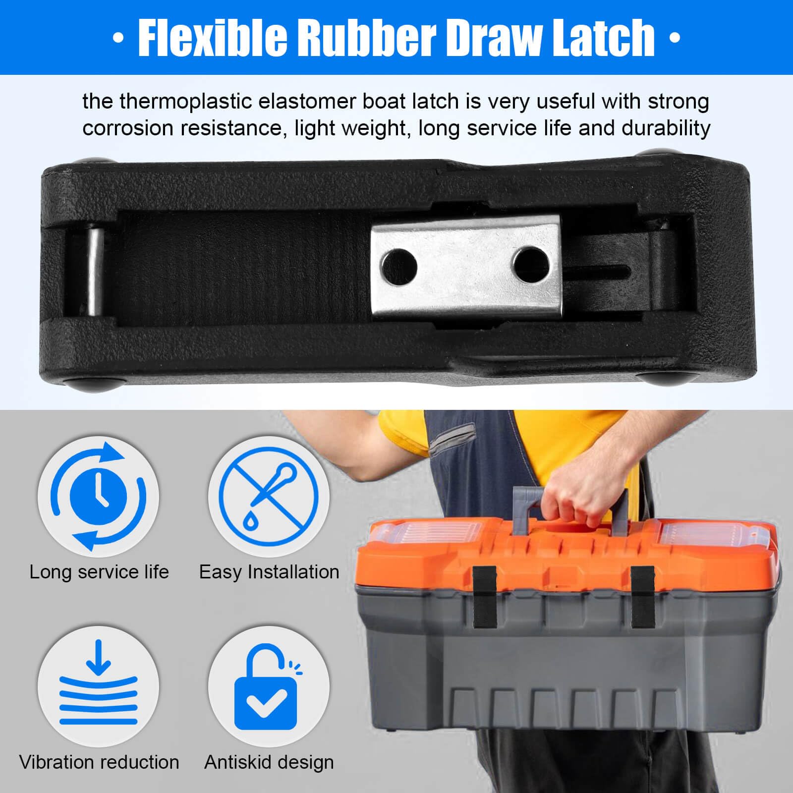 Snapklik.com : Flexible Rubber Draw Latch, Black Front Storage Rack ...