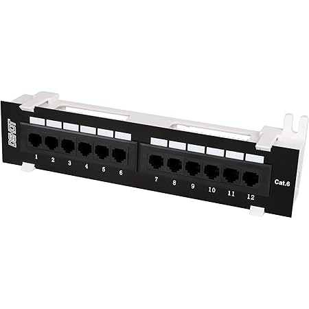 Amazon.com: Intellinet 12 Port Cat6 Network Patch Panel Wall-Mount with ...