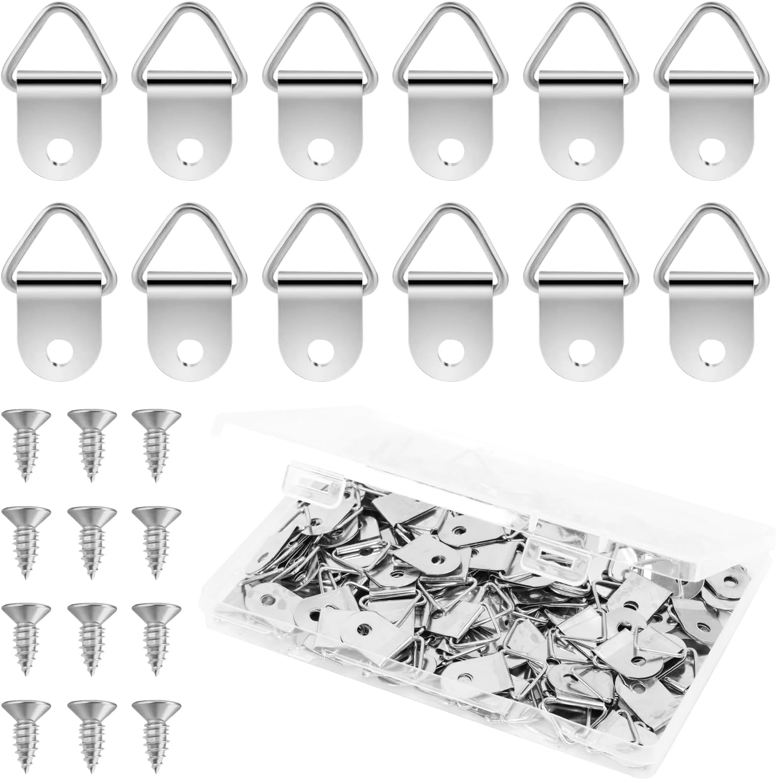 110 Pcs Triangle Ring Picture Hangers Shape Nail Non-Trace Hangers ...