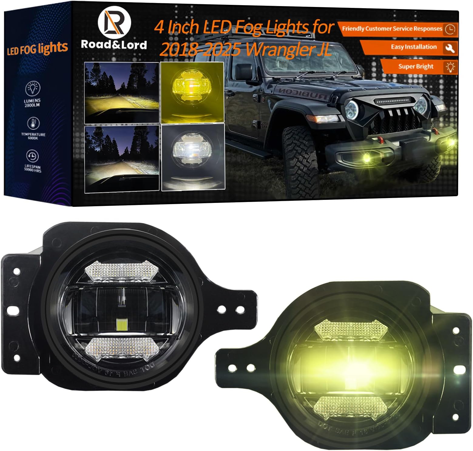 Amazon.com: KEEGTBOX Switchback White/Amber LED DRL Front Fog Daytime ...