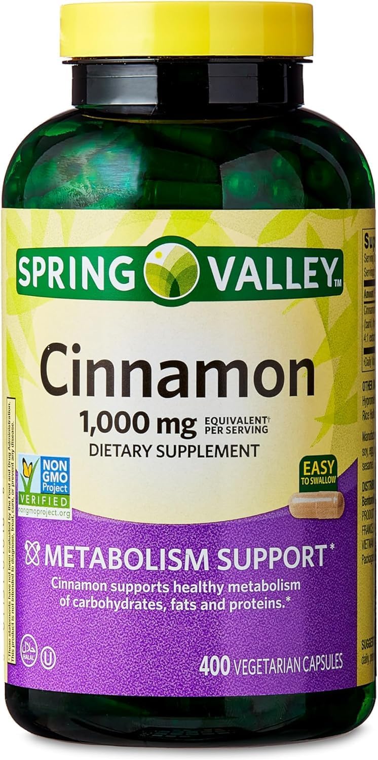 Amazon.com: Spring Valley Cinnamon Dietary Supplement, 1000 mg, 400 ...