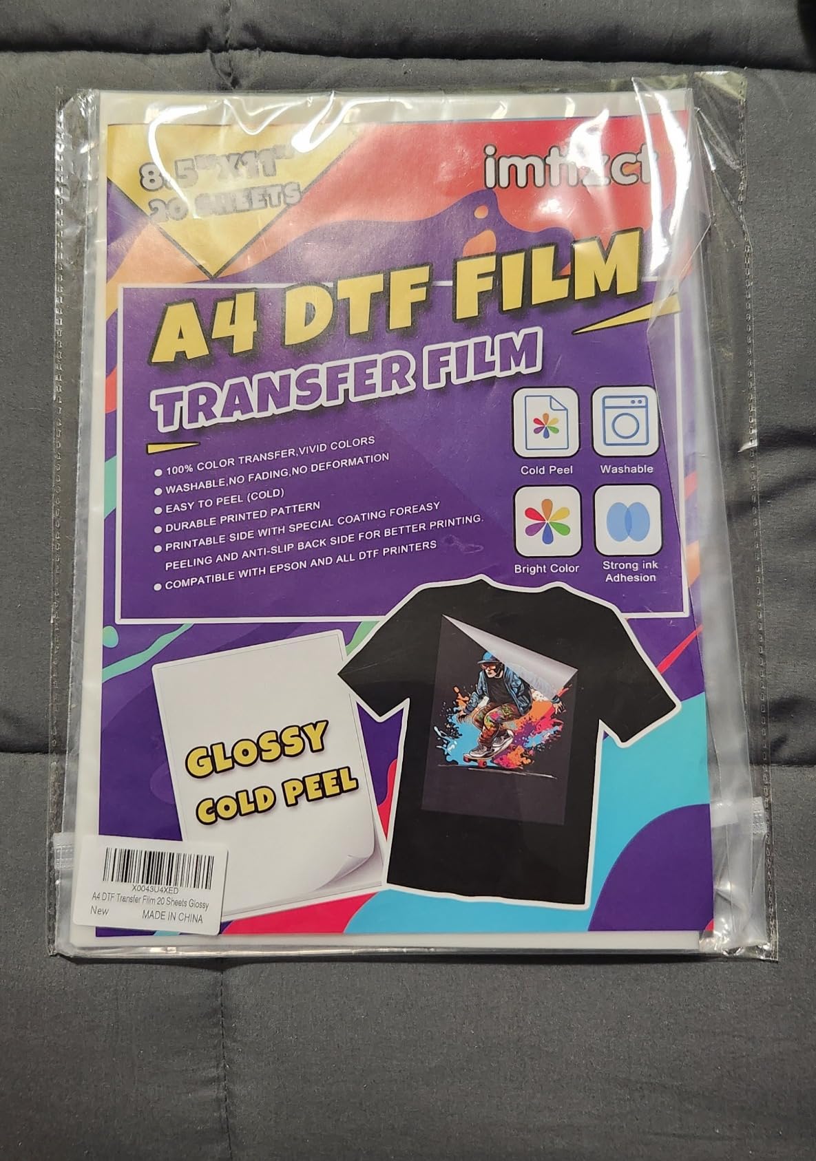 Amazon.com: DTF Transfer Film Roll 11.8" x 328ft,Double Sided Matte ...