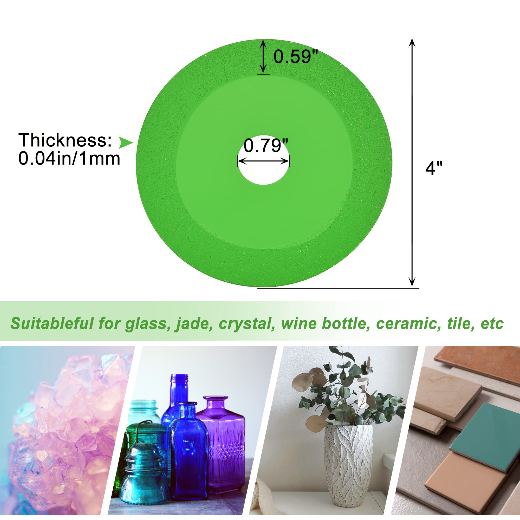 Snapklik.com : 5Packs 4Inch Green Diamond, Ceramic Glass Cutting Disc ...