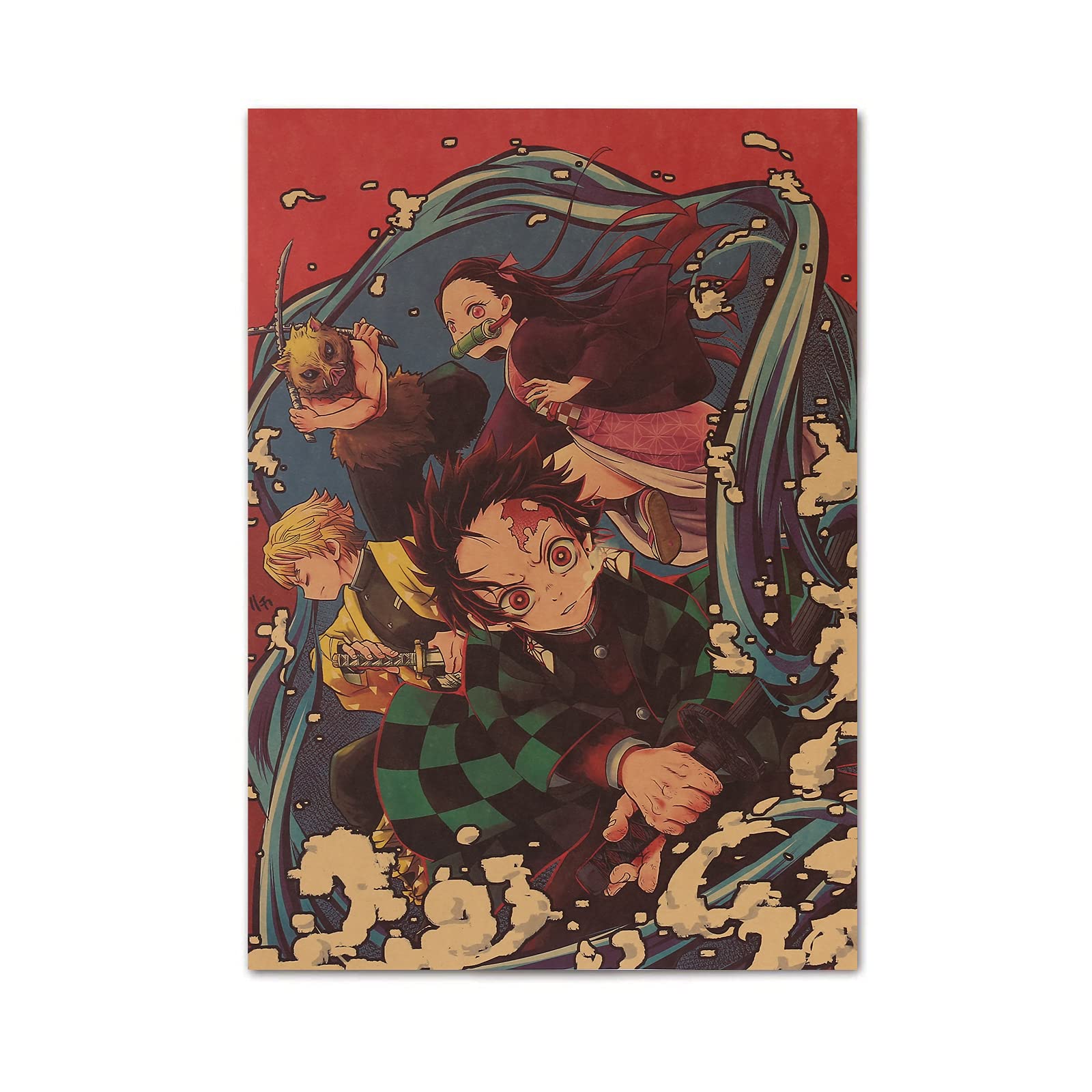 Demon Slayer Posters Japanese Anime Poster Unframed Vintage Kraft Paper ...