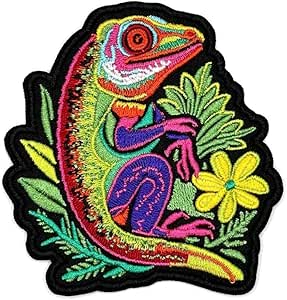 Amazon.com: 3.5" Lizard Patch - Embroidered Aztec Gecko Applique ...