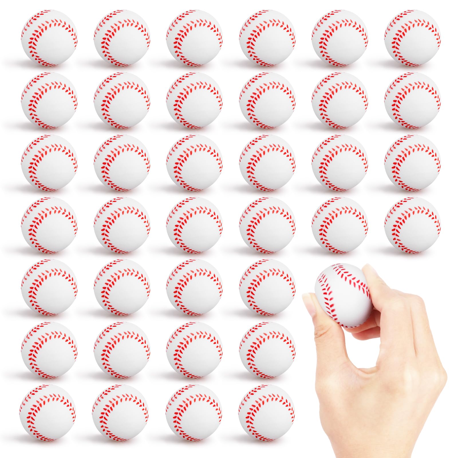 Amazon.com: Mini Foam Baseballs Stress Ball 36 Pack Baseball Party ...