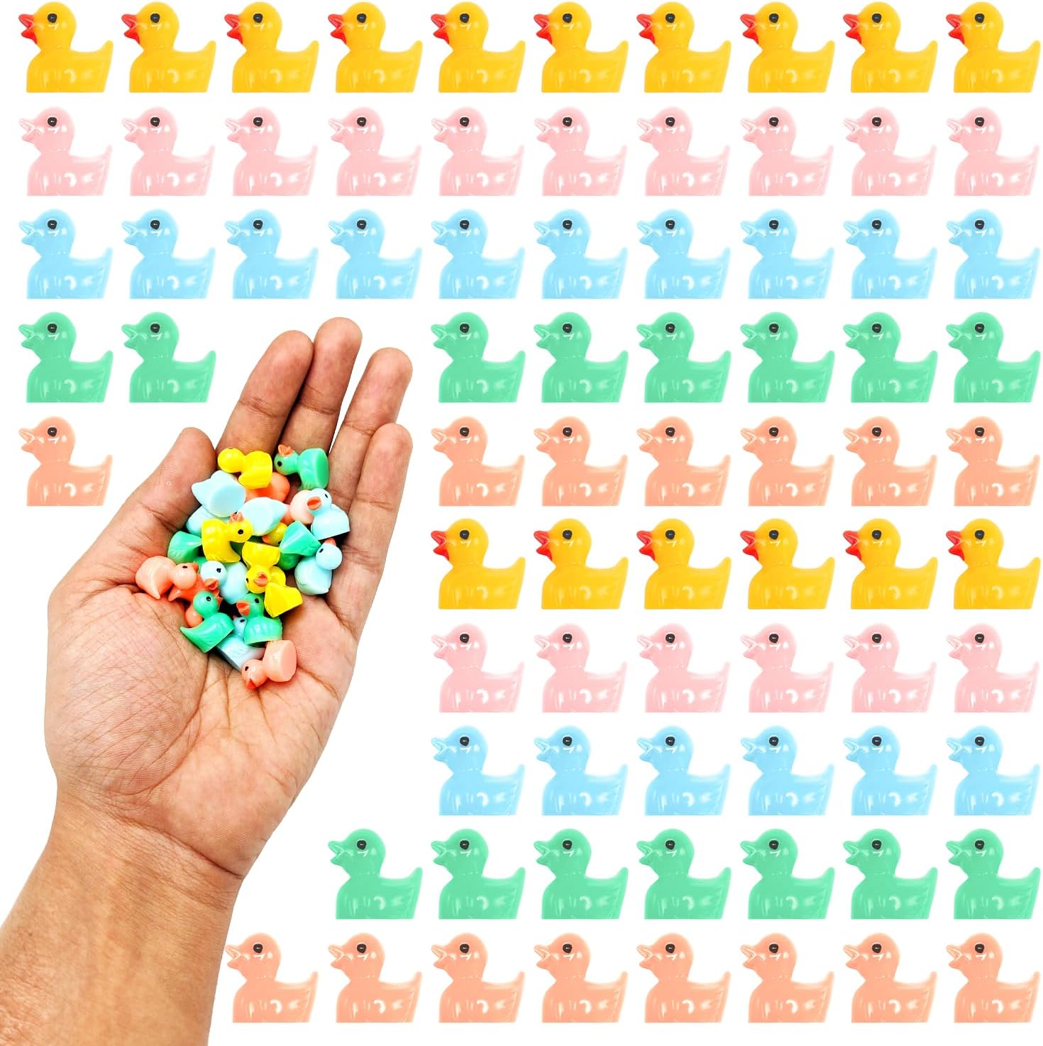 Amazon.com: JADA 100 Pieces Mini Resin Duck, Multicolor Mini Ducks for ...