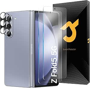 Amazon.com: JZG 2 Pack Screen Protector for Samsung Galaxy Z Fold 5 (Tempered Glass), 2 Pack ...