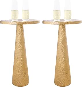 Amazon.com: OBJET D'ART Small Round Gold End Tables, Set of 2, Esther ...