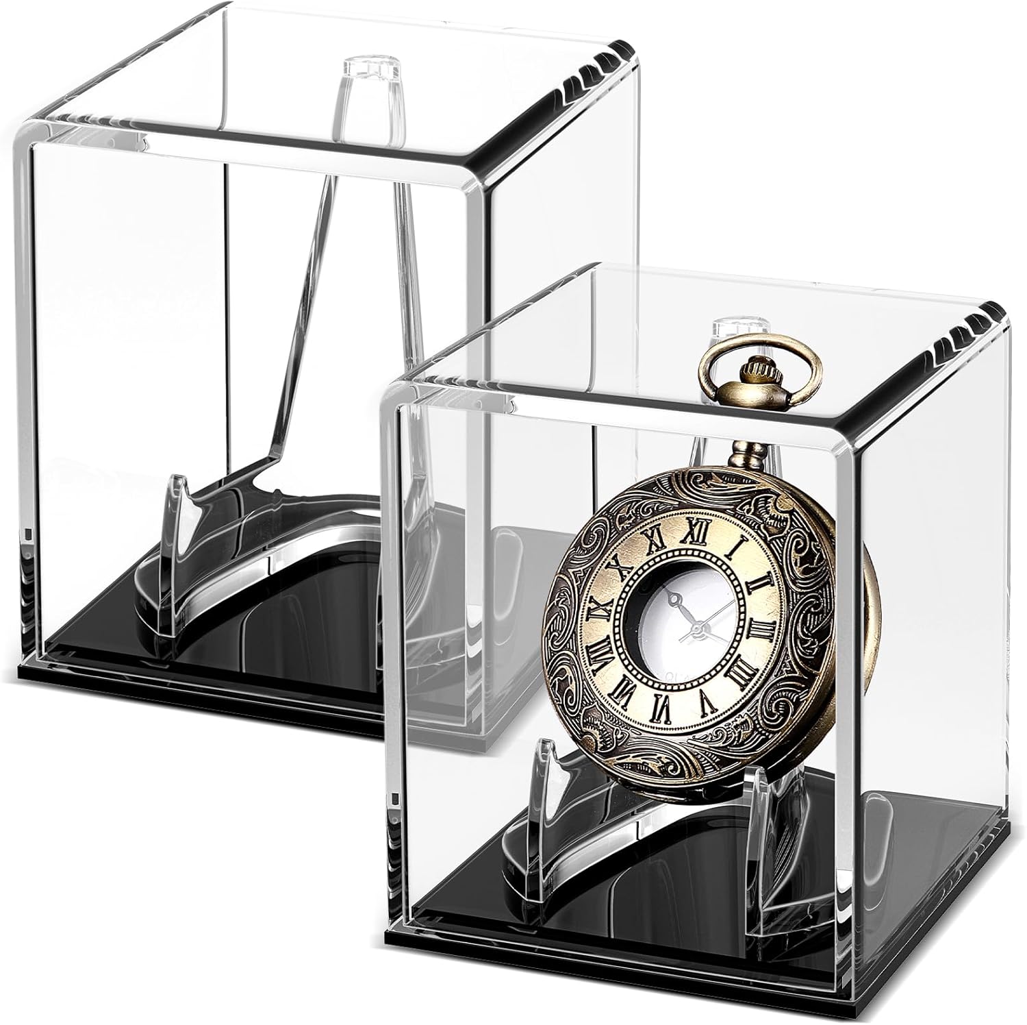 Amazon.com: Marsui 2 Pcs Pocket Watch Display Case Acrylic Display ...