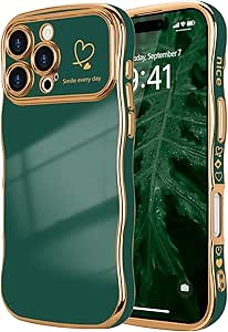 Amazon.com: LCHULLE for iPhone 16 Pro Case for Women Girls, Cute Wave Frame Curly Shape with ...