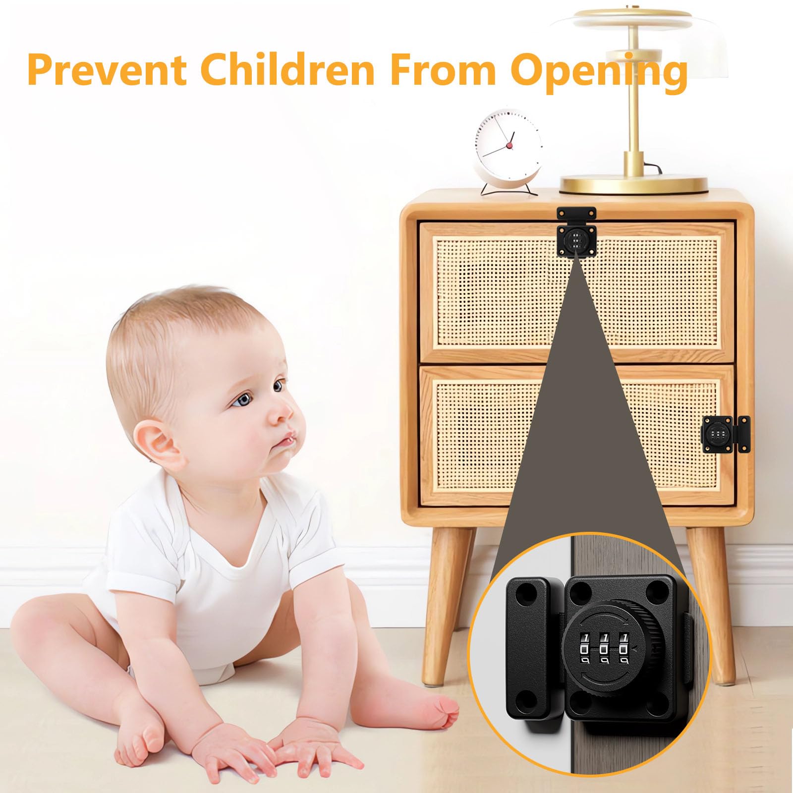 Snapklik.com : Keyless Desk Lock Latch 3-Digit Desk Drawers Lock For ...