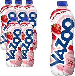 YAZOO Strawberry Milkshake Milk Drink, High in Protein & Calcium, 1 ...