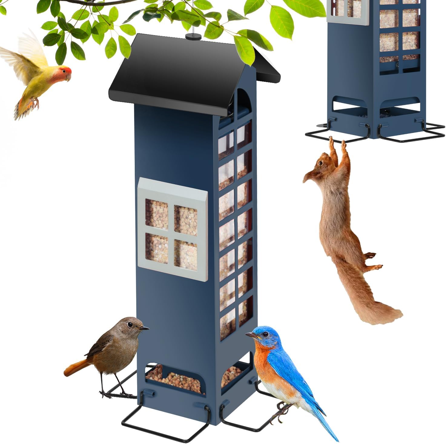 Amazon.com : FlowaFoli Bird Feeders for Outdoor Hanging, All-Metal, 12 ...