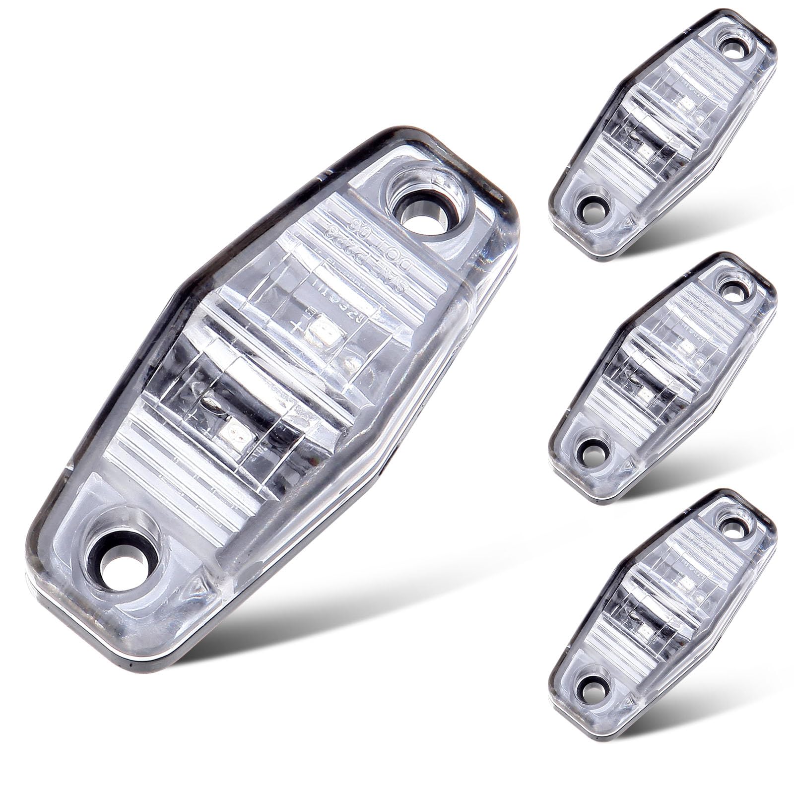 Amazon.com: LBRST 2.5" Clear Lens LED Truck Trailer Light Oval Red Side ...