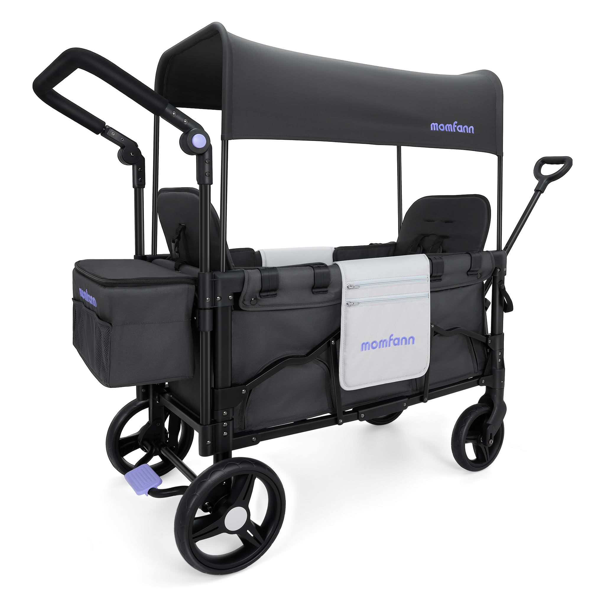 Amazon.com : MOMFANN Double-Seater Baby Wagon with Canopy, Push Pull ...