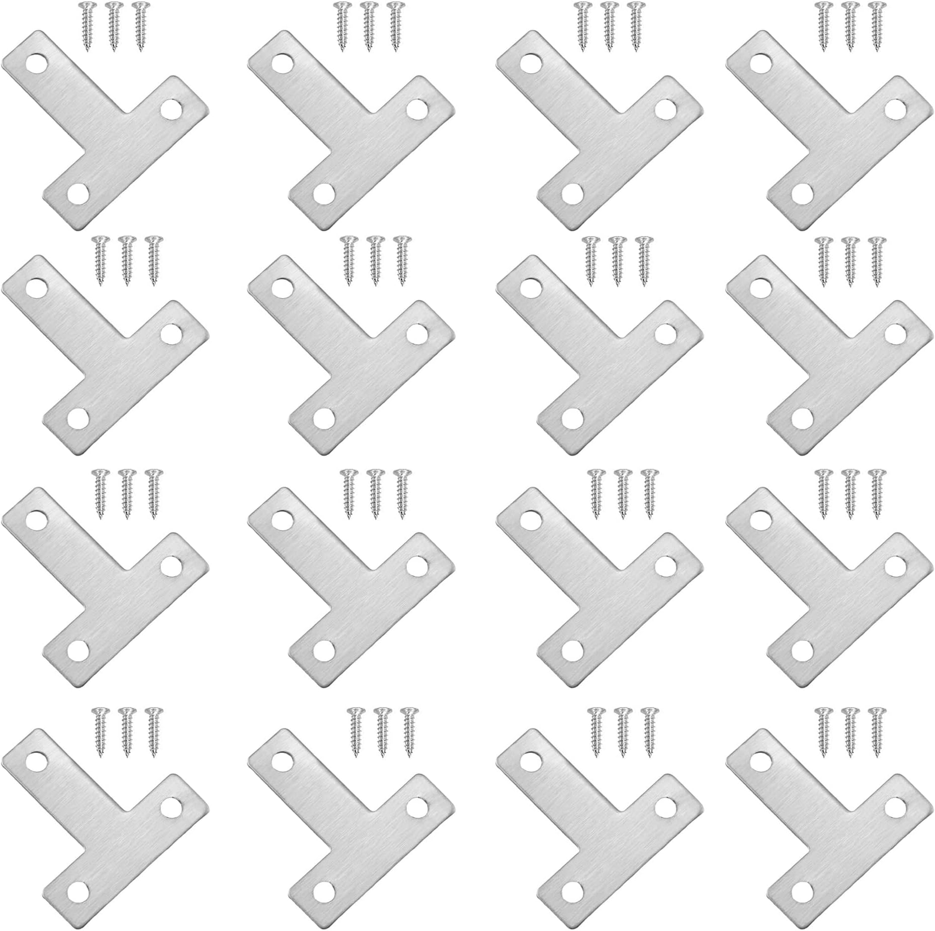 Amazon.com: 16Pcs Stainless Steel T Brackets, 40x40mm Flat T Corner ...