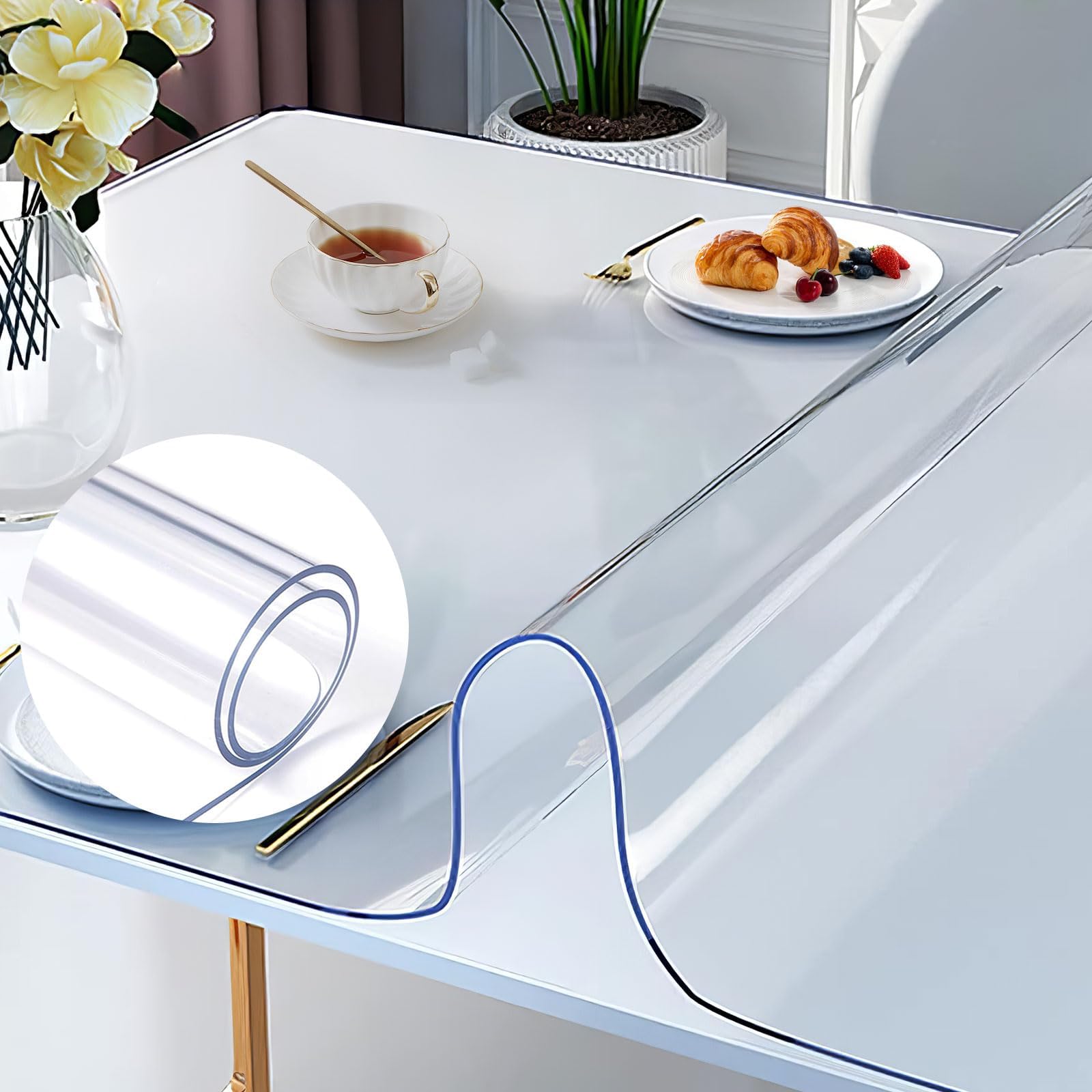 Clear PVC Table Protector (By the metre) : Amazon.co.uk: Home & Kitchen