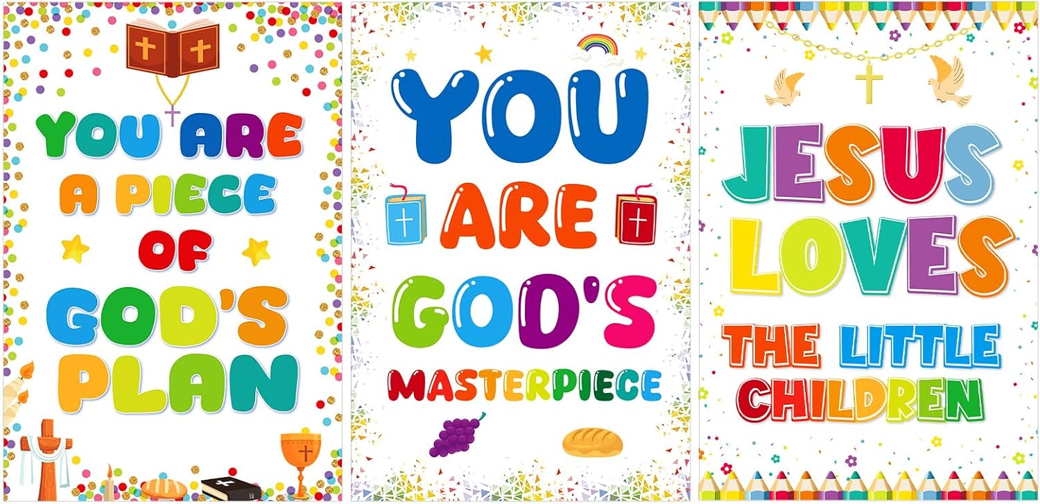 Amazon.com: PETCEE Bible Verse Posters for Classroom - 3PCS 16.5''x11.5 ...