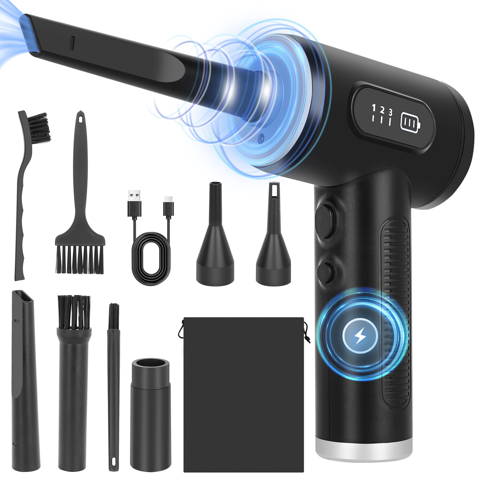 UXWEN Electronics Compressed Air Dusters for PC Cleaning, 3-Speed ...