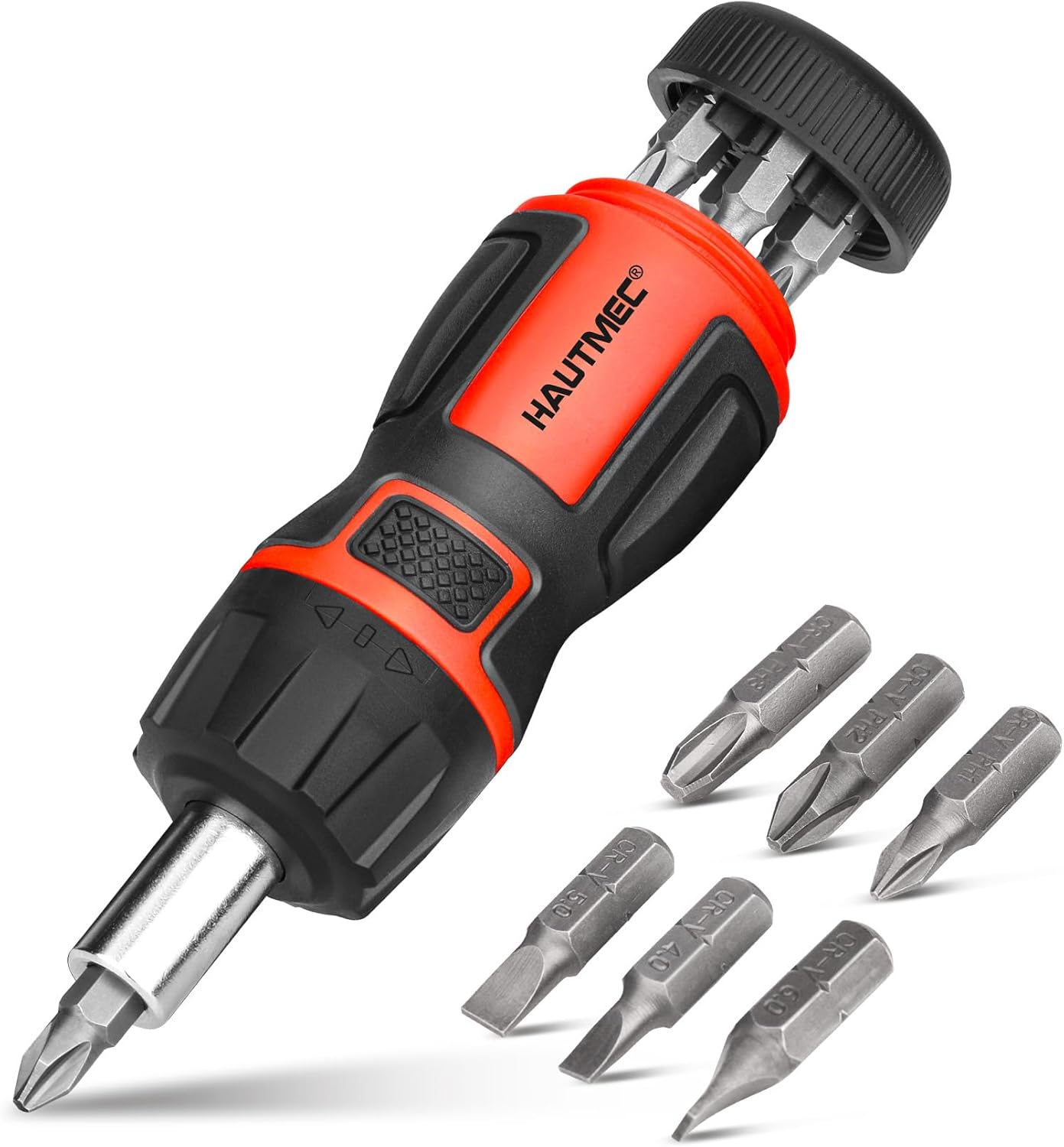 HAUTMEC 7-in-1 Stubby Ratcheting Screwdriver Set, Multi Screwdriver ...