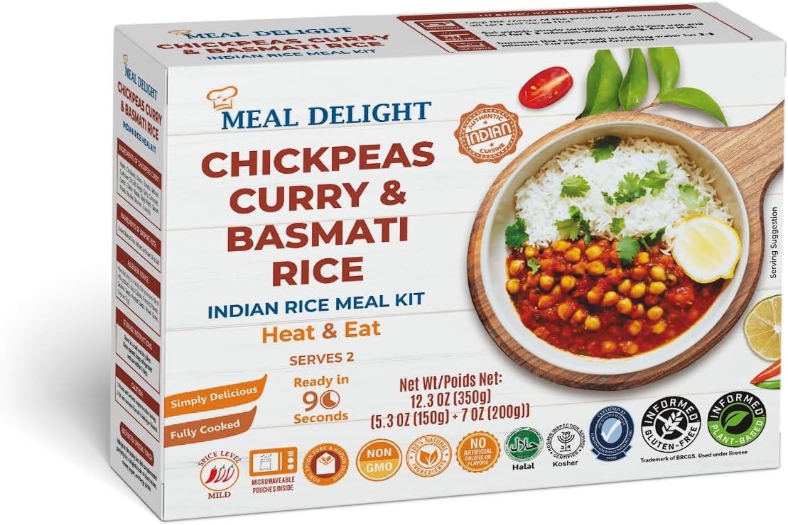 Amazon.com: Meal Delight Chickpea Curry & Basmati Rice - Indian Cuisine ...