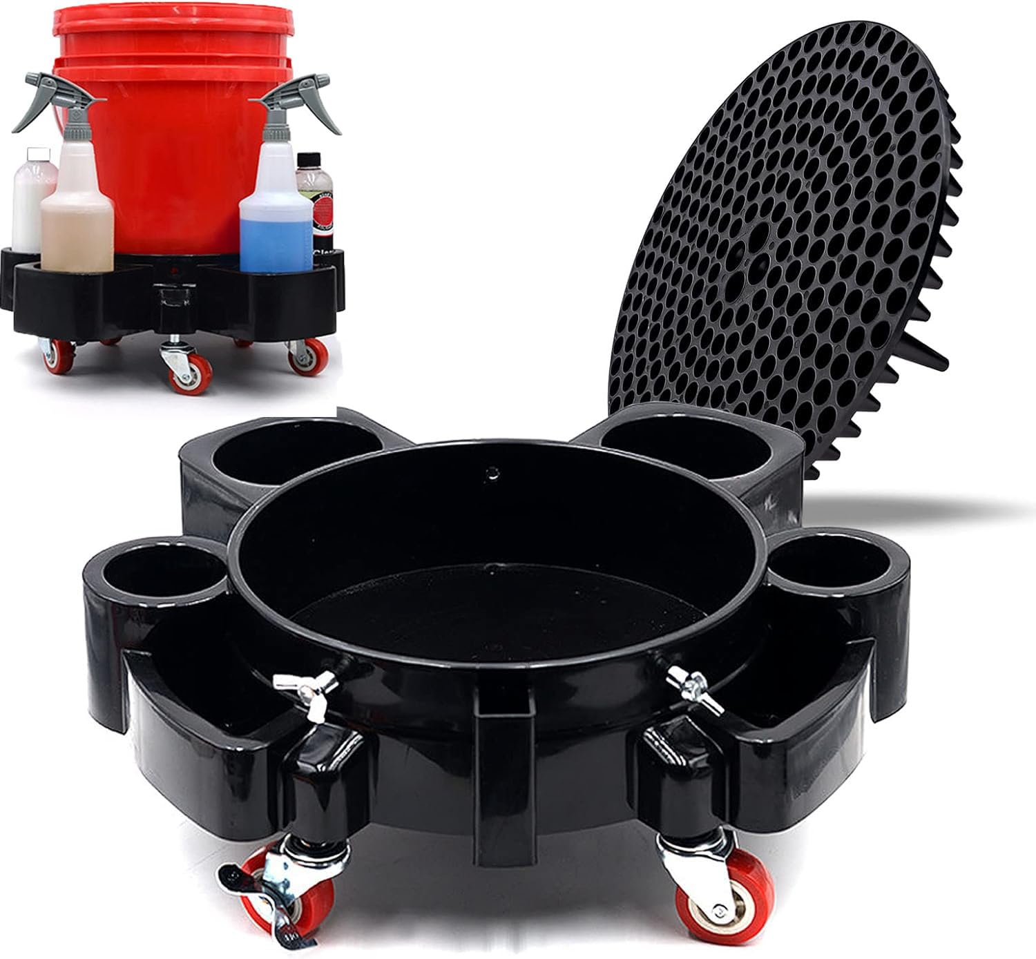 Snapklik.com : Bucket Dolly w/Grit Trap,5 Gallon Rolling Removable ...