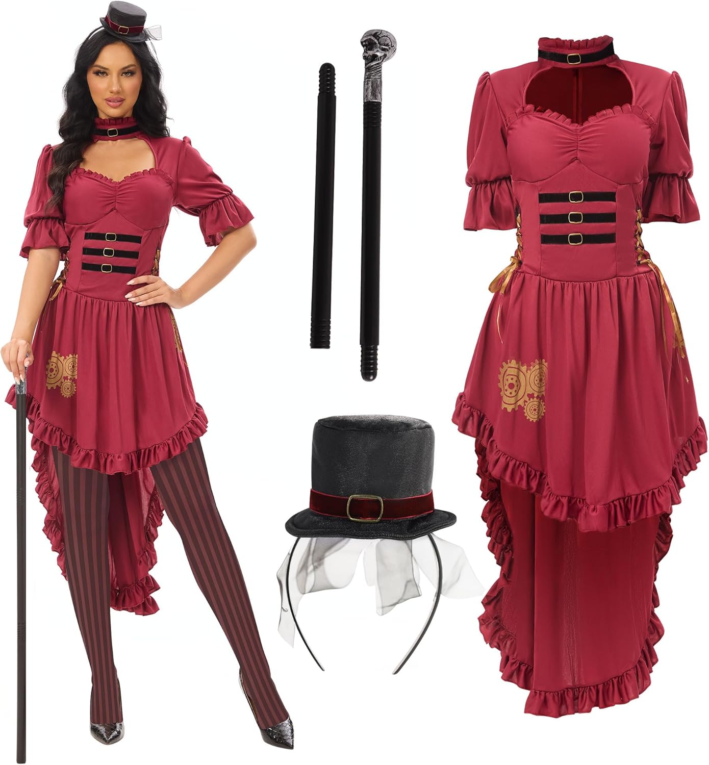 Amazon.com: Joyful Start Steampunk Costume for Woman Set, Renaissance ...