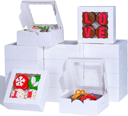 Amazon.com: JCXGRVC 50PCS 5x5x2 Inch Bakery Boxes Chocolate Covered ...