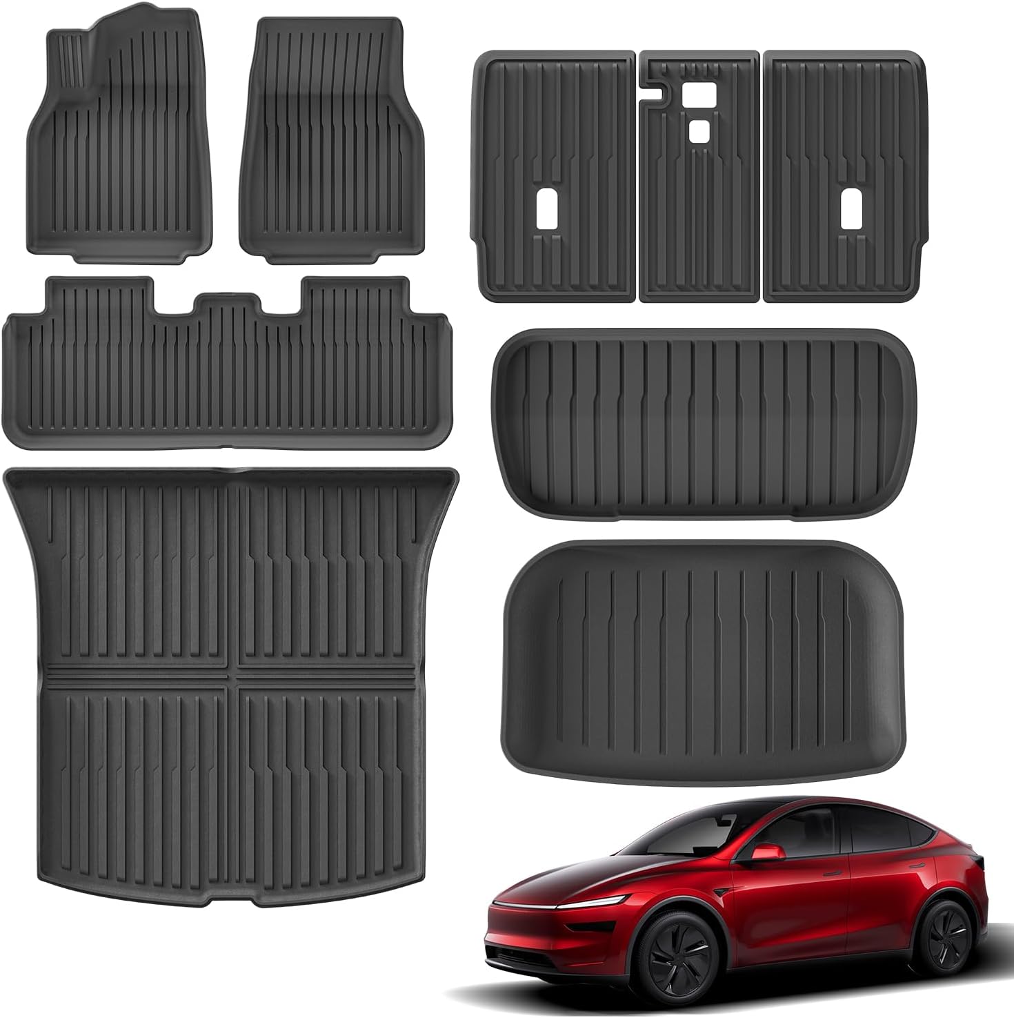 Amazon.com: 9PCS Full Set of Floor Mats for New 2025 2026 Tesla Model Y ...