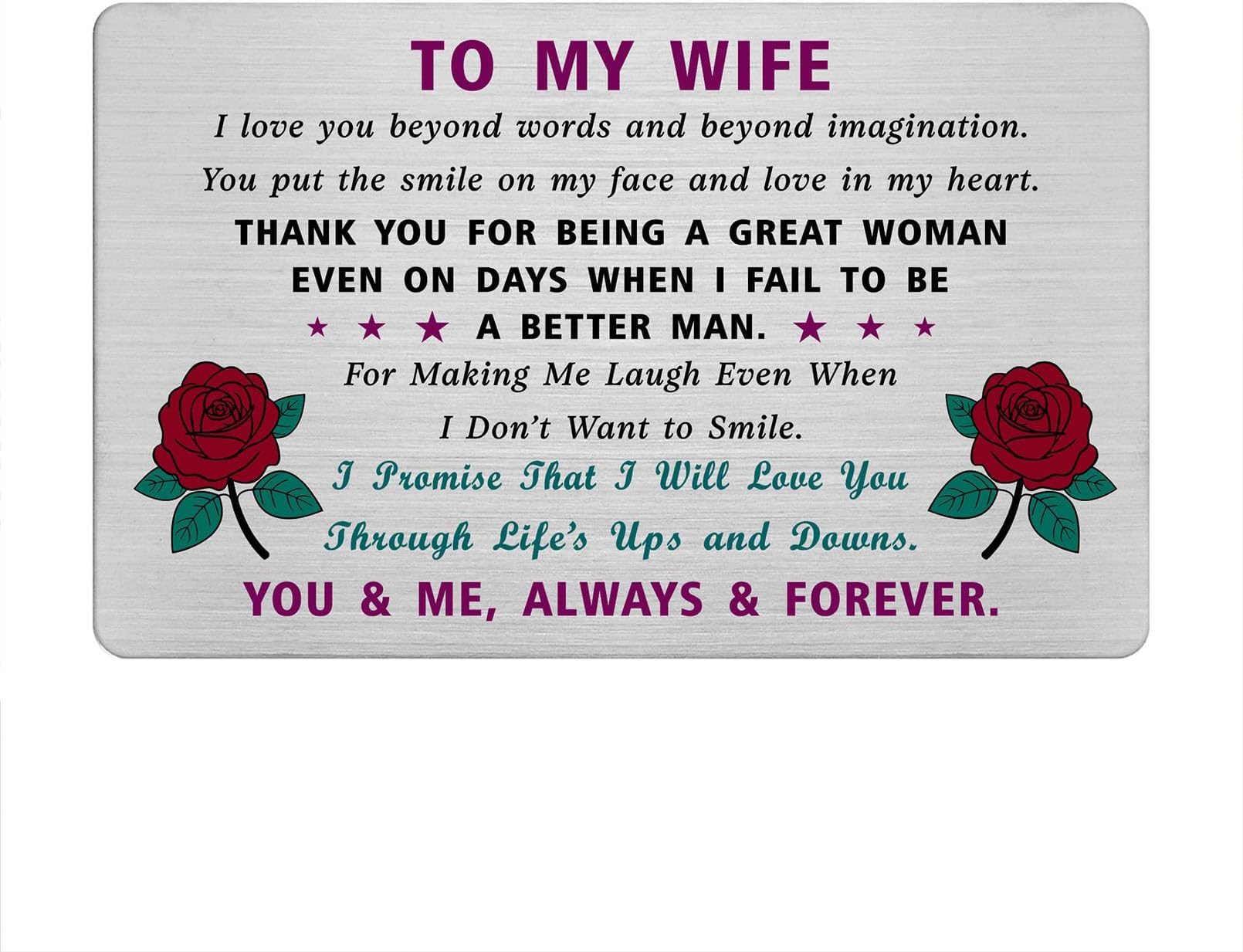Amazon.com : Wife Gifts for Her - I Love You Wife Gift from Husband ...